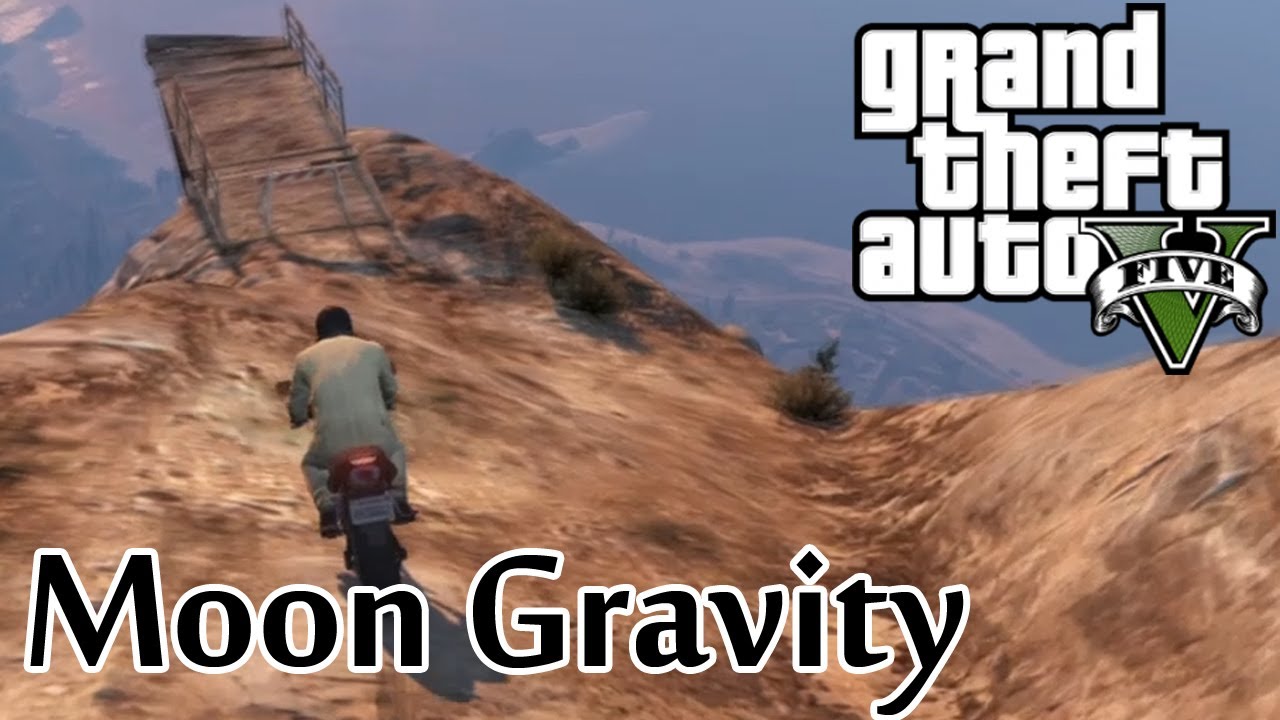 GTA 5 - Moon Gravity BMX Jump Off Mountain! - YouTube