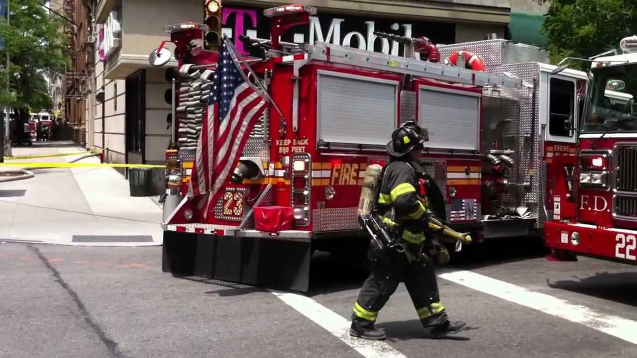 FDNY ENGINE 69, 23, 76, 22, LADDER 25, TOWER LADDER 35, 22, CHIEF 10 ...