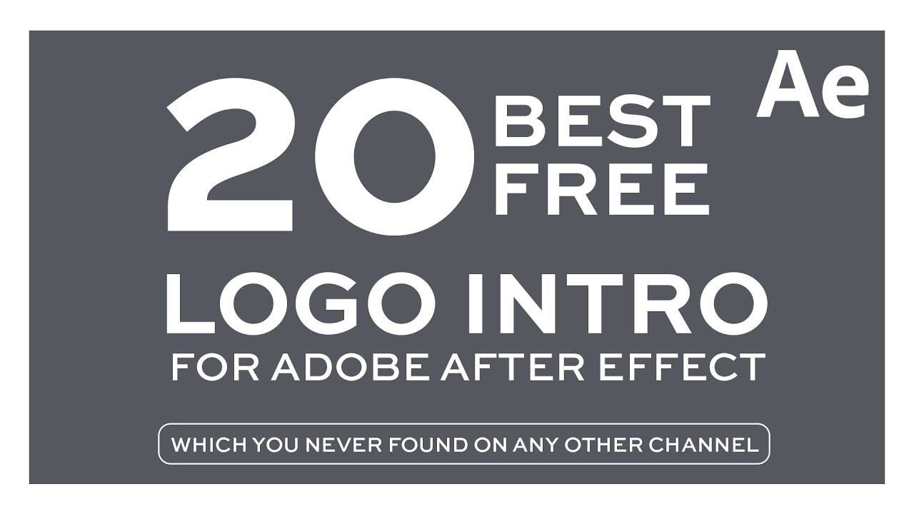 20 Free Amazing Logo Intro | After Effects Template - YouTube