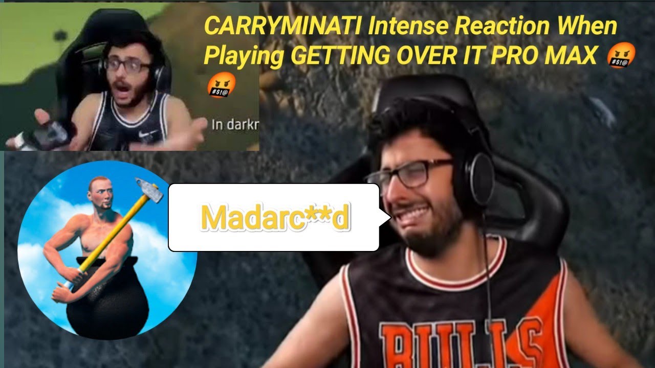 carryminati angry reaction when playing getting over it pro max🤬#viral ...