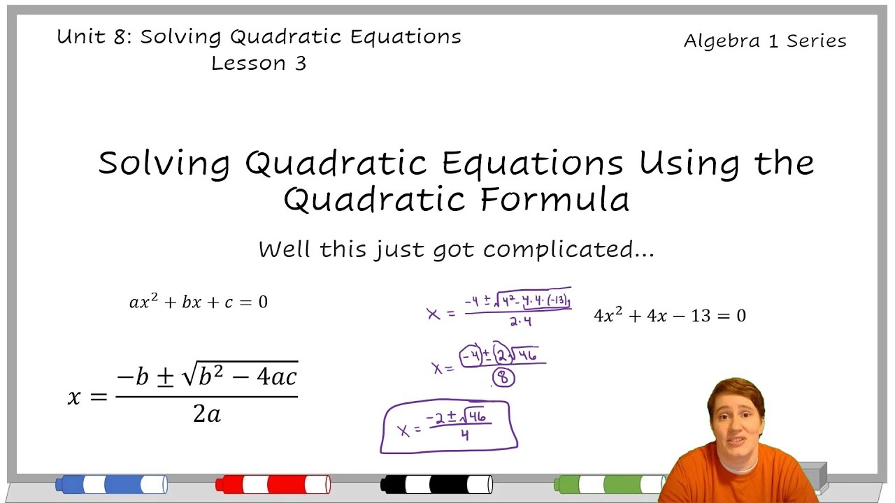Solving Quadratic Equations with the Quadratic Formula! - Algebra 1 ...