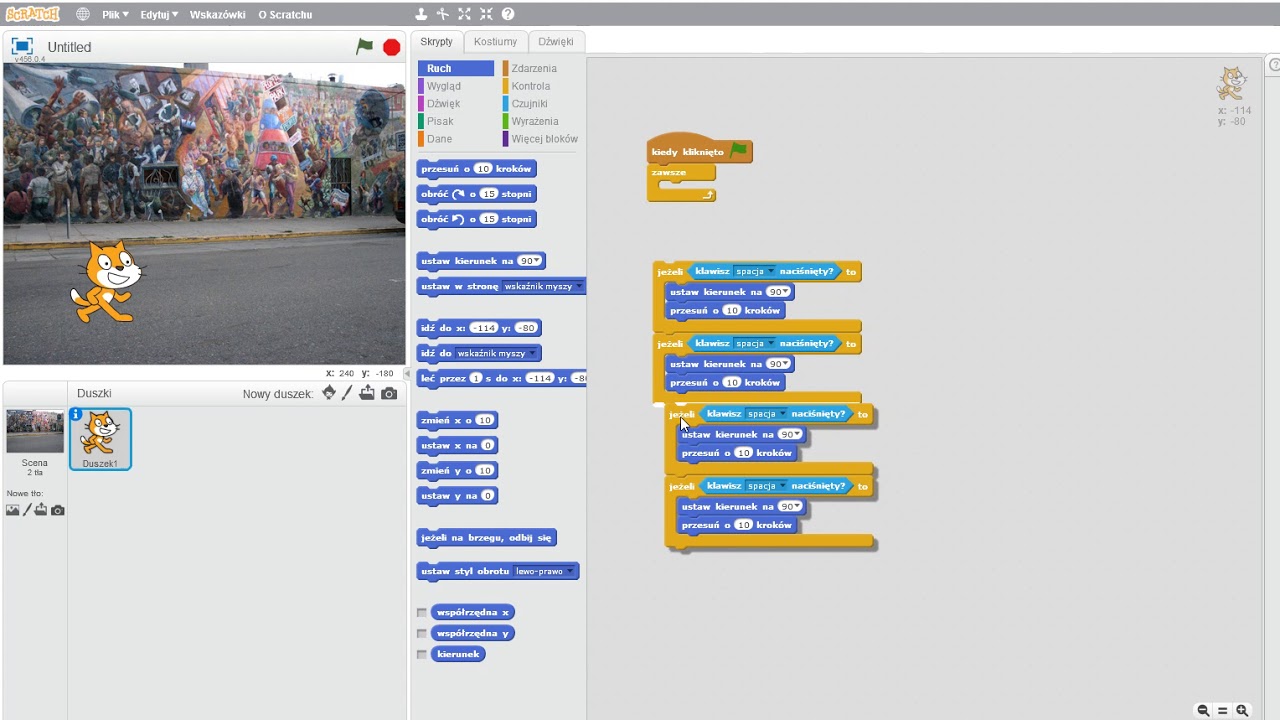 Scratch - sterowanie duszkiem - YouTube