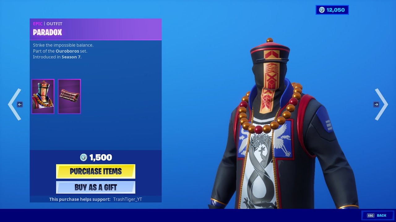 Paradox skin - Fortnite Item Shop (2019-06-13) - YouTube