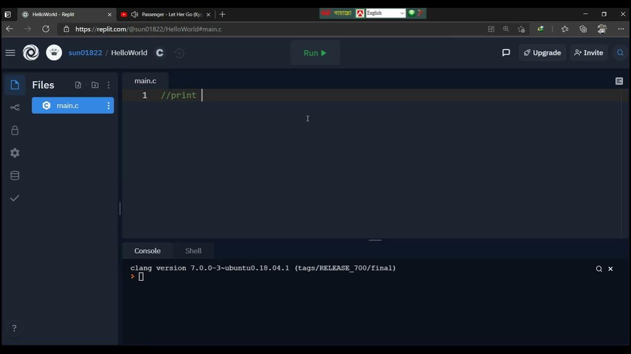 Simple Hello World using C program - YouTube