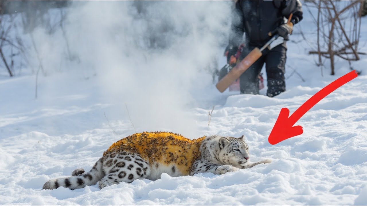 Rescue Story : A Baby Snow Leopard laying in Snow | Leopard's Body ...