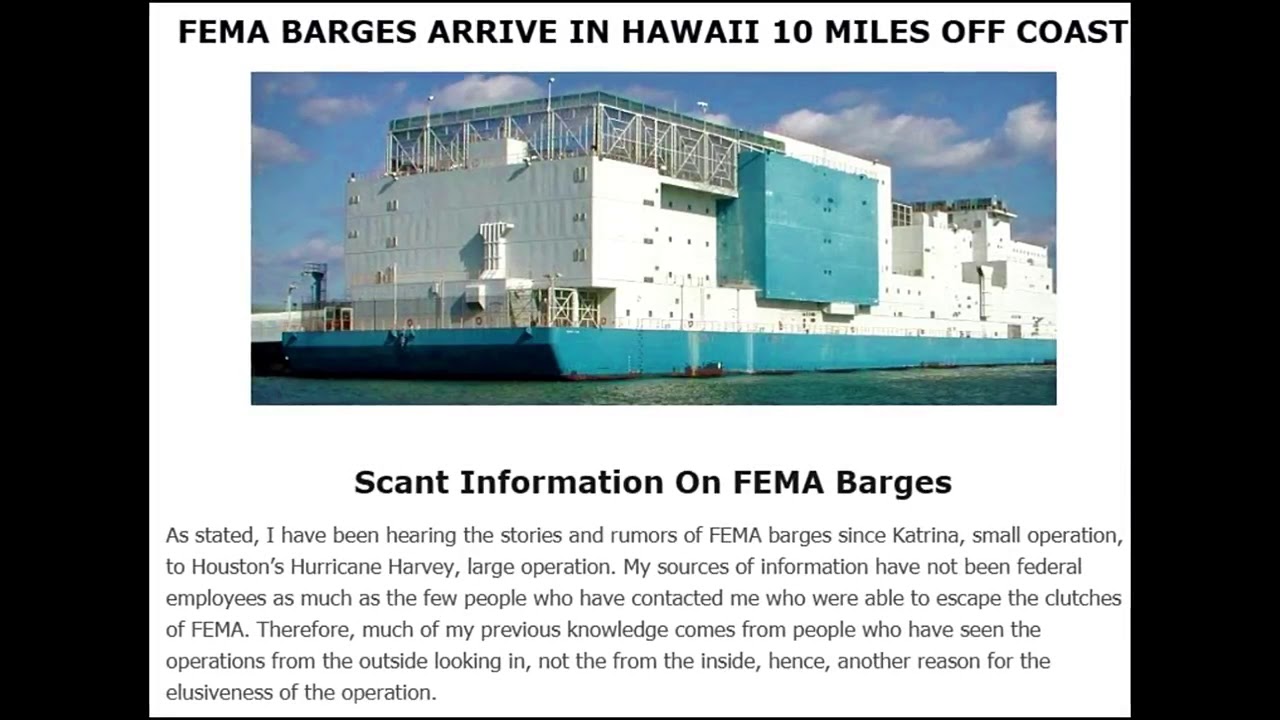 June 23rd, 2018 FEMA BARGES ARRIVE IN HAWAII 10 MILES OFF COAST - YouTube