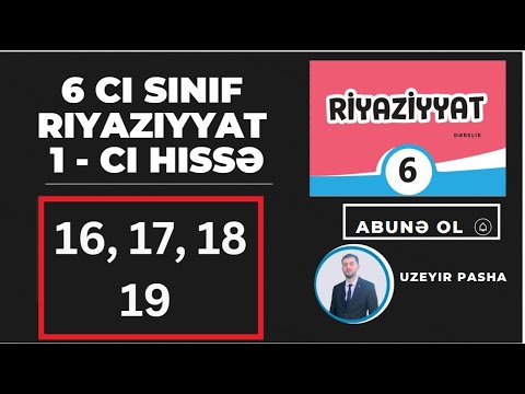 6 cı sinif Riyaziyyat 1-ci hissə səh 16, 17, 18, 19 Ən böyük ortaq bölən ƏBOB