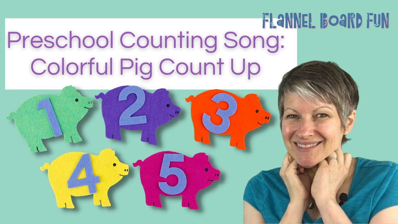 Pig Color & Counting Rhyme for Toddlers & Preschool Kids. Fun for a Pig ...