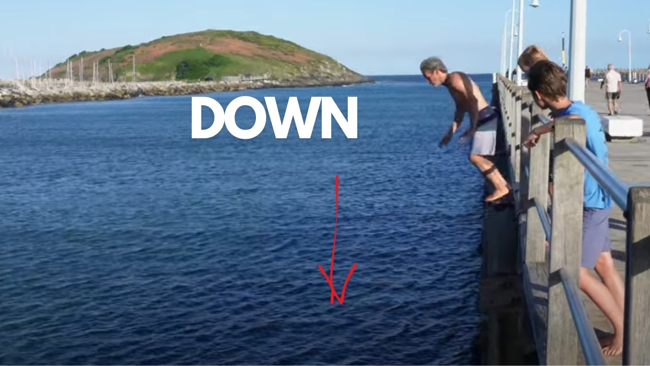 Is it easy? DROP Wharf JUMP Tricks diving and flips into water. - YouTube