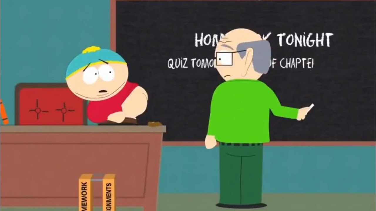 Eric Cartman takes a crap on mr garrisons desk / South Park - YouTube
