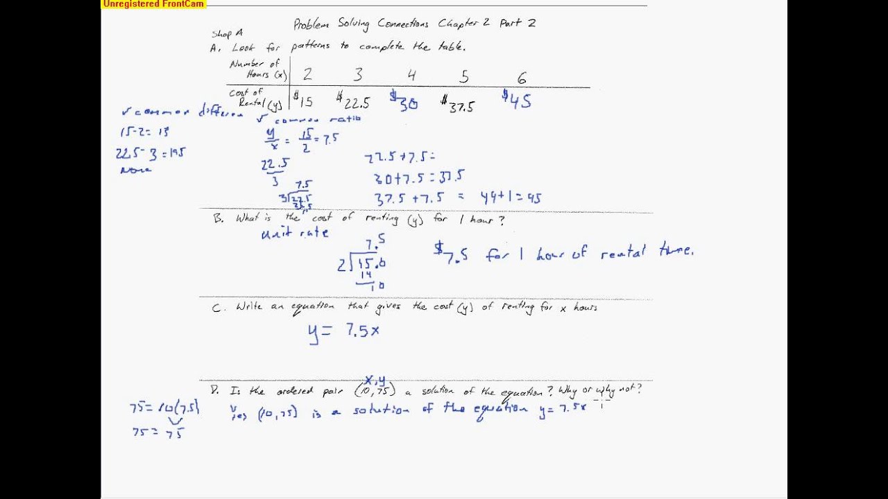 Chapter 2 Problem Solving Connections Part 2 - YouTube