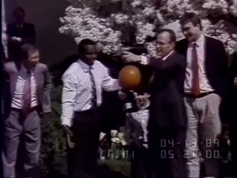 George H.W. Bush - Michigan Basketball (1989) - YouTube