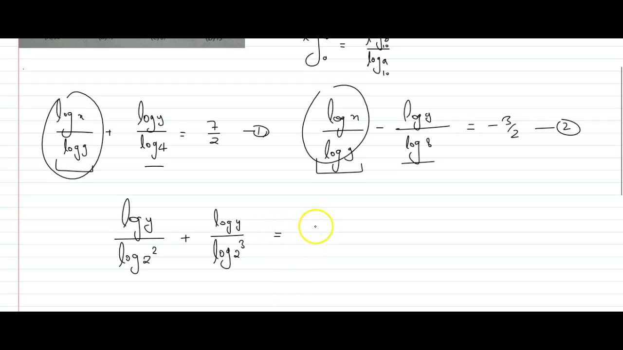 If log 9 X log 4 Y 7 2 And log 9 X log 8y 3 2 Then x y Is If log 9 X log 4 Y 7 2 And log 9 X log 8y 3 2 Then x y Is