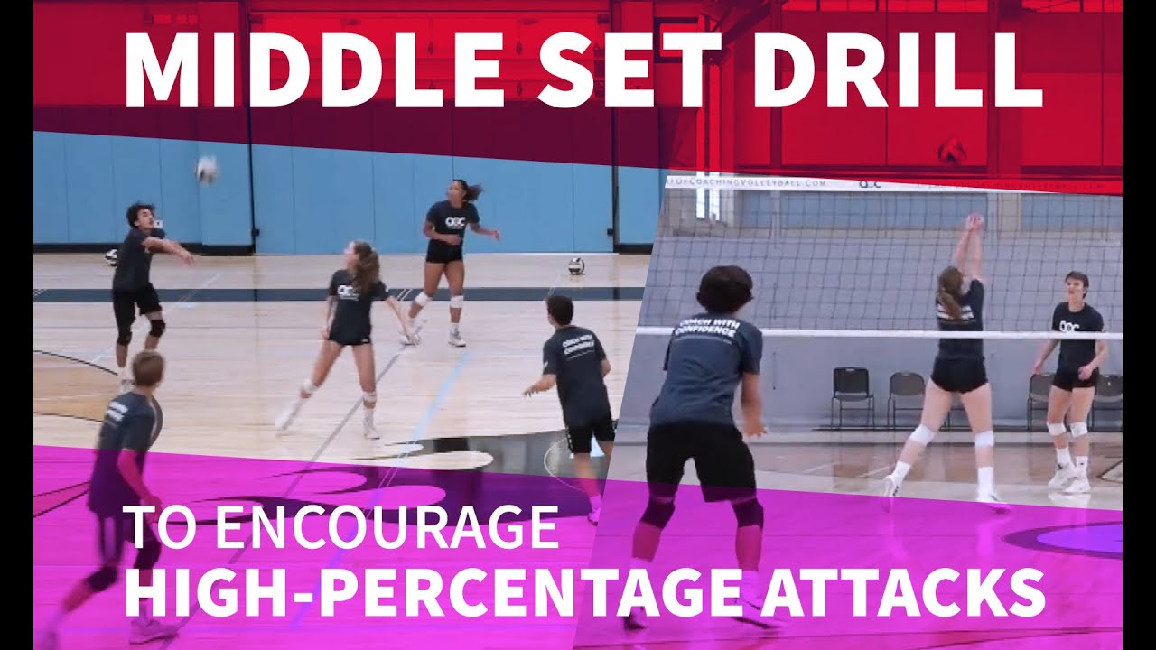 Middle set drill to encourage high percentage attacks - YouTube