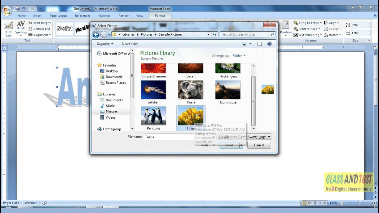 MS WORD 90 - Use Picture as Shape Fill of Word Art.mp4 - YouTube