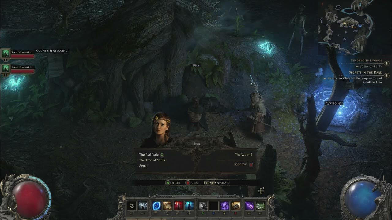 Path of Exile 2 - Act 1 Secrets In The Dark: Grelwood: Stab The Rune Spikes Into The Tree of ...