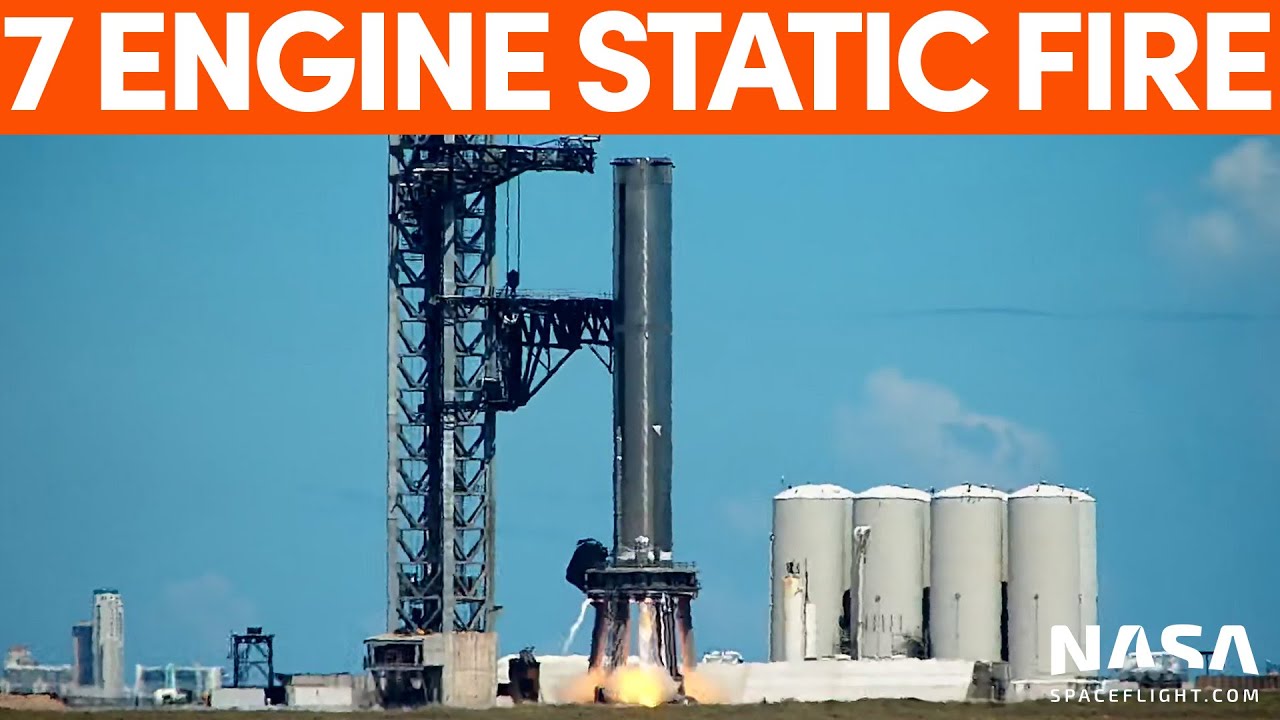 Booster 7 Seven Engine Static Fire | SpaceX Boca Chica - YouTube