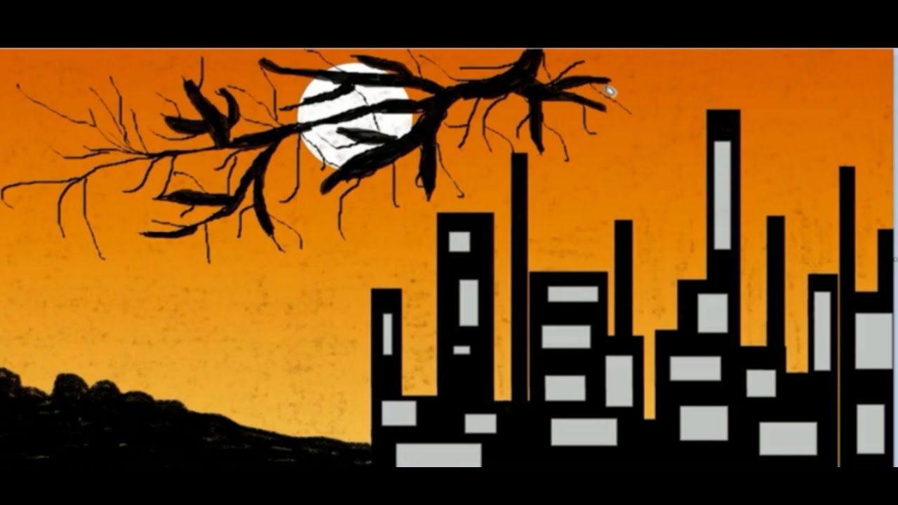 City scenery,ms paint acrylic scenery/computer scenery - YouTube