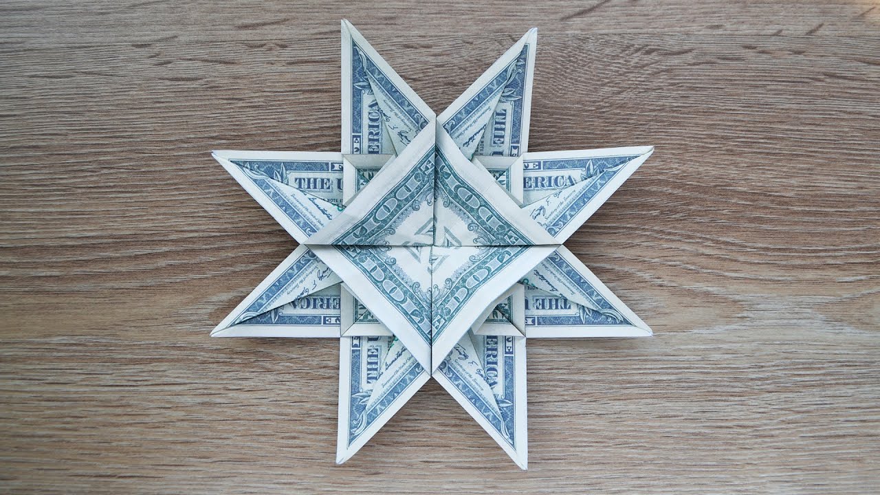 My BIG MONEY EIGHT-POINTED STAR | Really Good Dollar Craft | Tutorial ...
