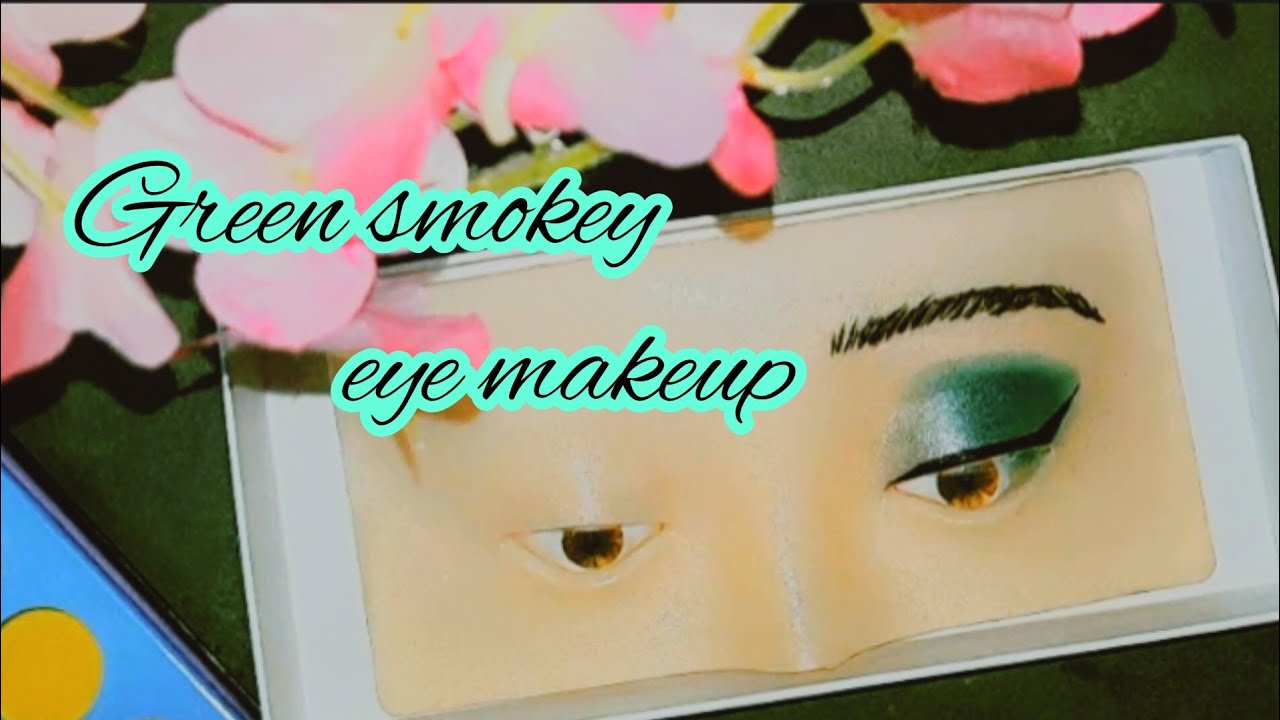 Dramatic green smokey eye makeup/5min green and silver eye makeup - YouTube