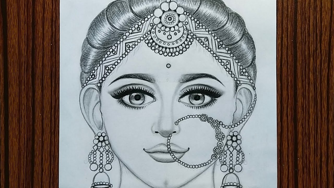 How to draw a Beautiful Traditional bride very easy | Girl drawing ...