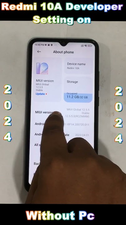 Redmi 10A developer option settings || How to on developer mode developer mode off ||Without Pc ...