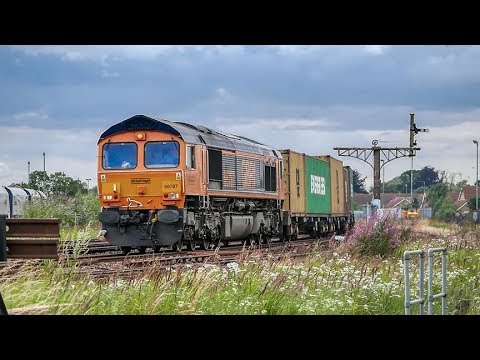 GBRF Class 66 66787 passing March Station 20th July 2019 - YouTube