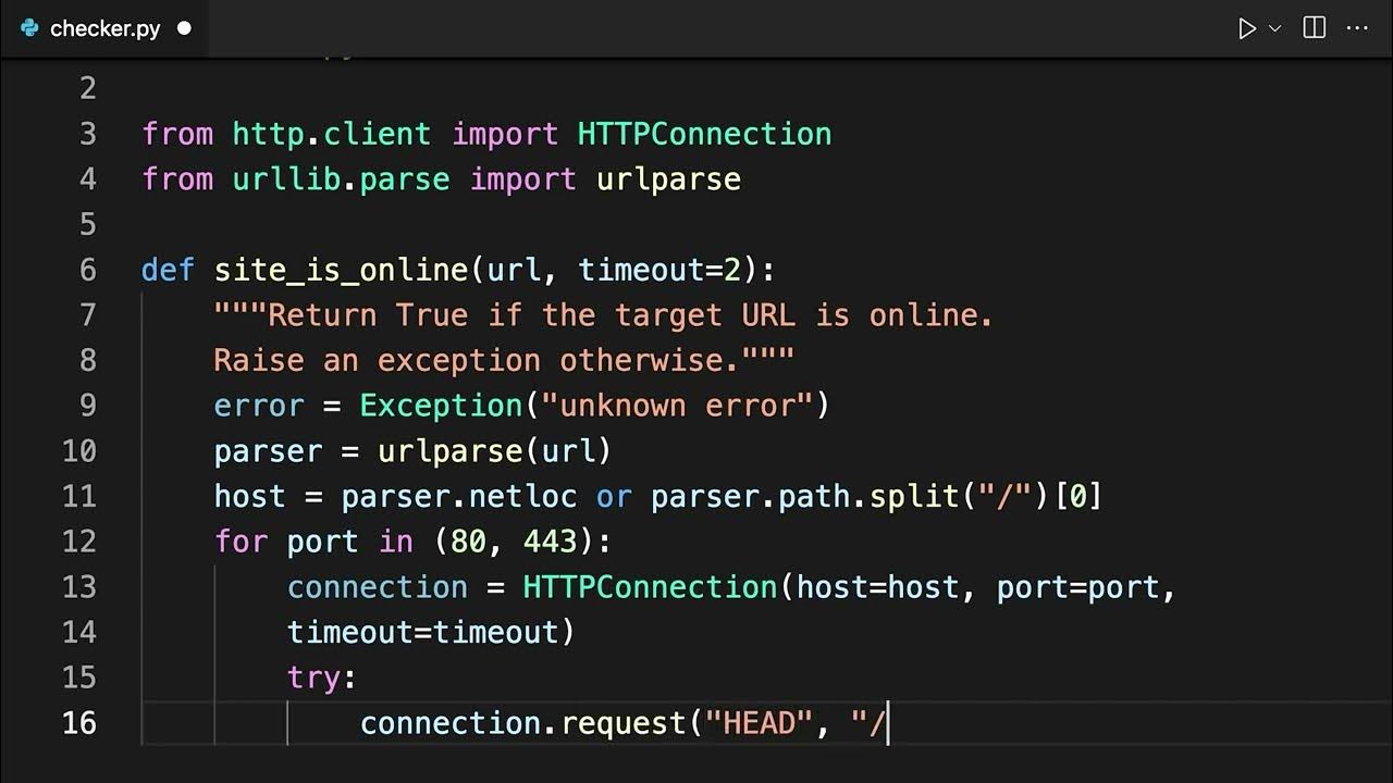 Create a Website Connectivity Checker CLI in Python - YouTube