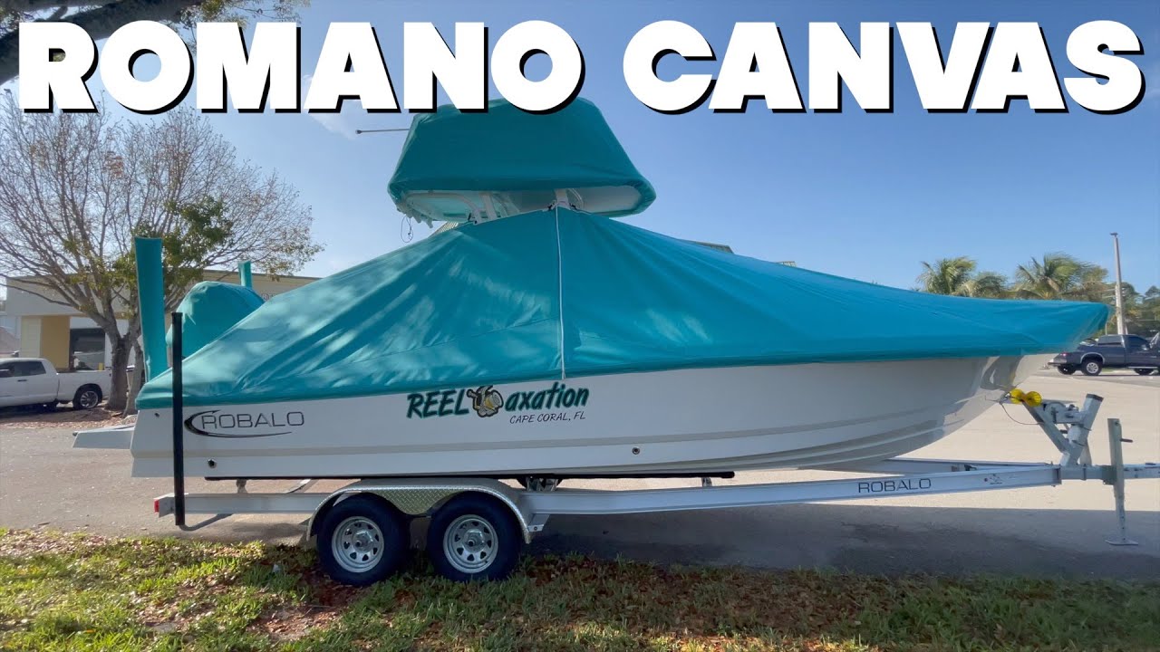 Custom Robalo Cayman 246SD boat cover - YouTube