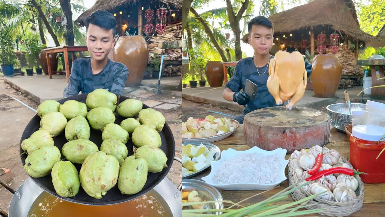 Country chef Ny cook guava curry chicken with his cooking style ...