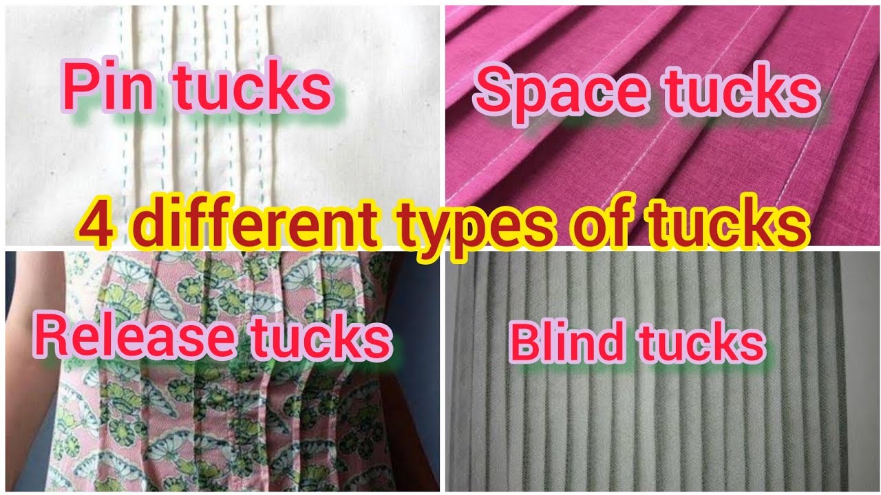 How to design ||stich|| different types of tucks for beginners.. 4 ...