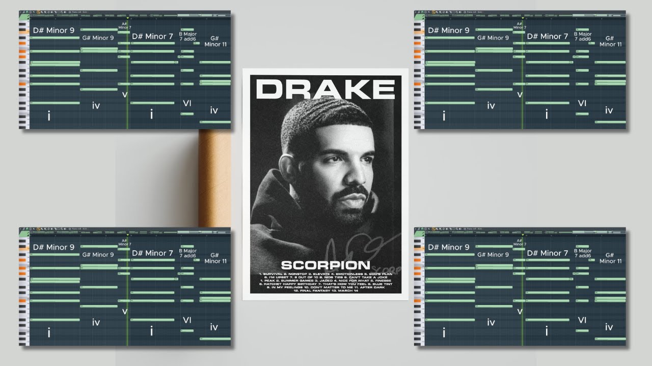 Four Chord Progressions for Drake Type Beats - YouTube