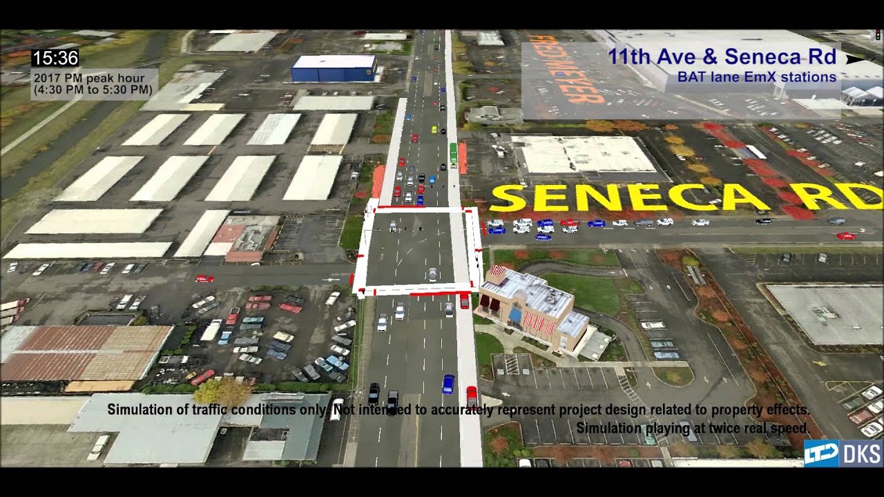 West Eugene EmX Peak Traffic Simulation (Short Version) - YouTube