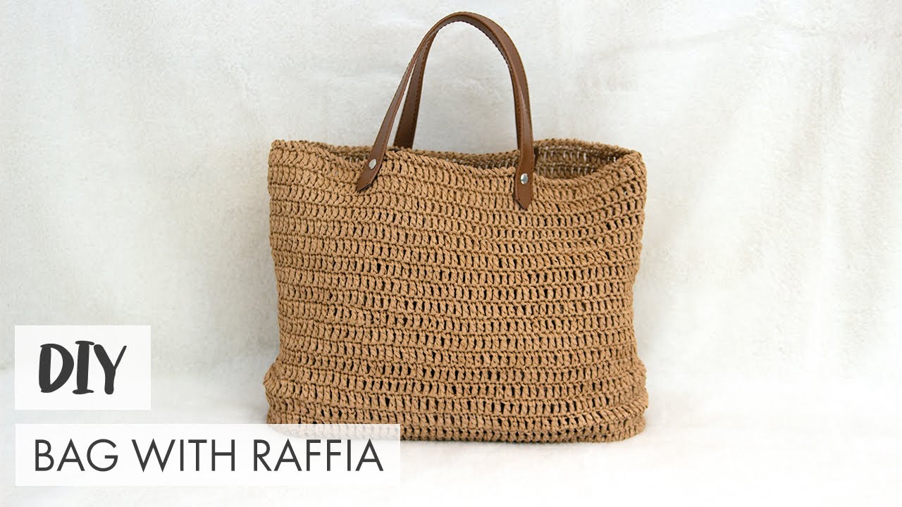 DIY Tutorial Borsa leggera con rafia | Bag with raffia | Tasche mit ...
