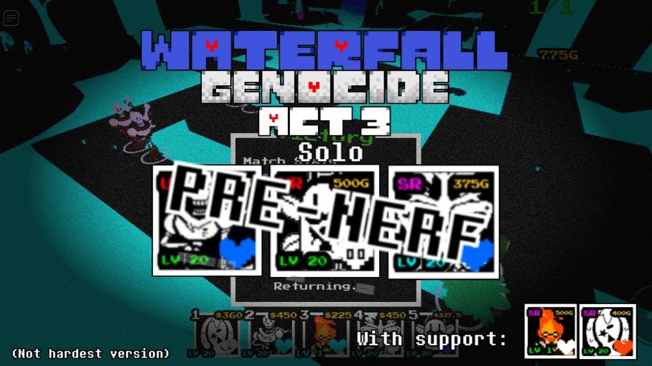 Solo pre-nerf Waterfall Act 3 [Genocide] | Roblox Undertale Adventures ...