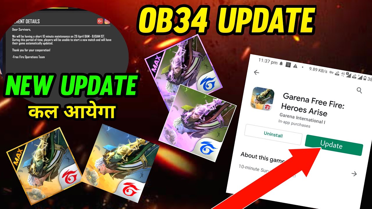 FREE FIRE NEW UPDATE OB34 FULL DETAILS || FREE FIRE NEW UPDATE TODAY ...