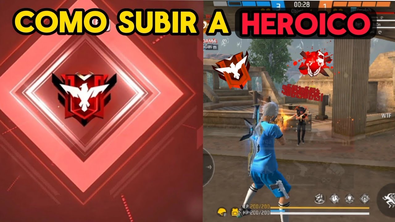 COMO SUBIR A HEROICO EN DUELO DE ESCUADRAS | FREE FIRE - YouTube