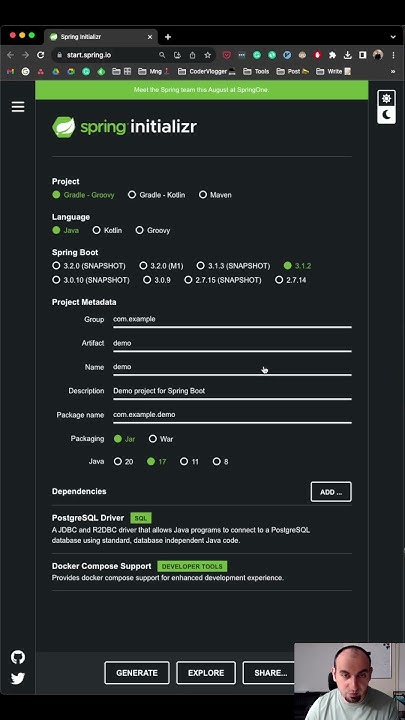 Tutorial: Postgres DB Docker Compose configuration for a Spring Boot project. #Java #Code - YouTube