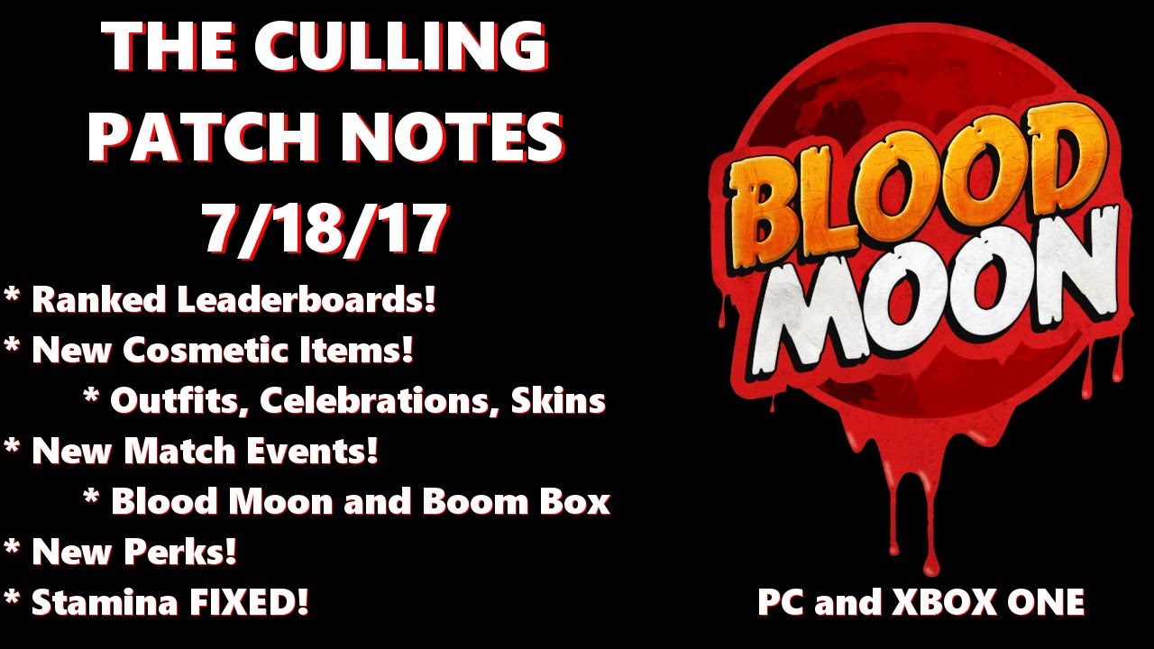 The Culling Patch Notes 7/18/17 - Xbox One and PC - New Events, Perks ...