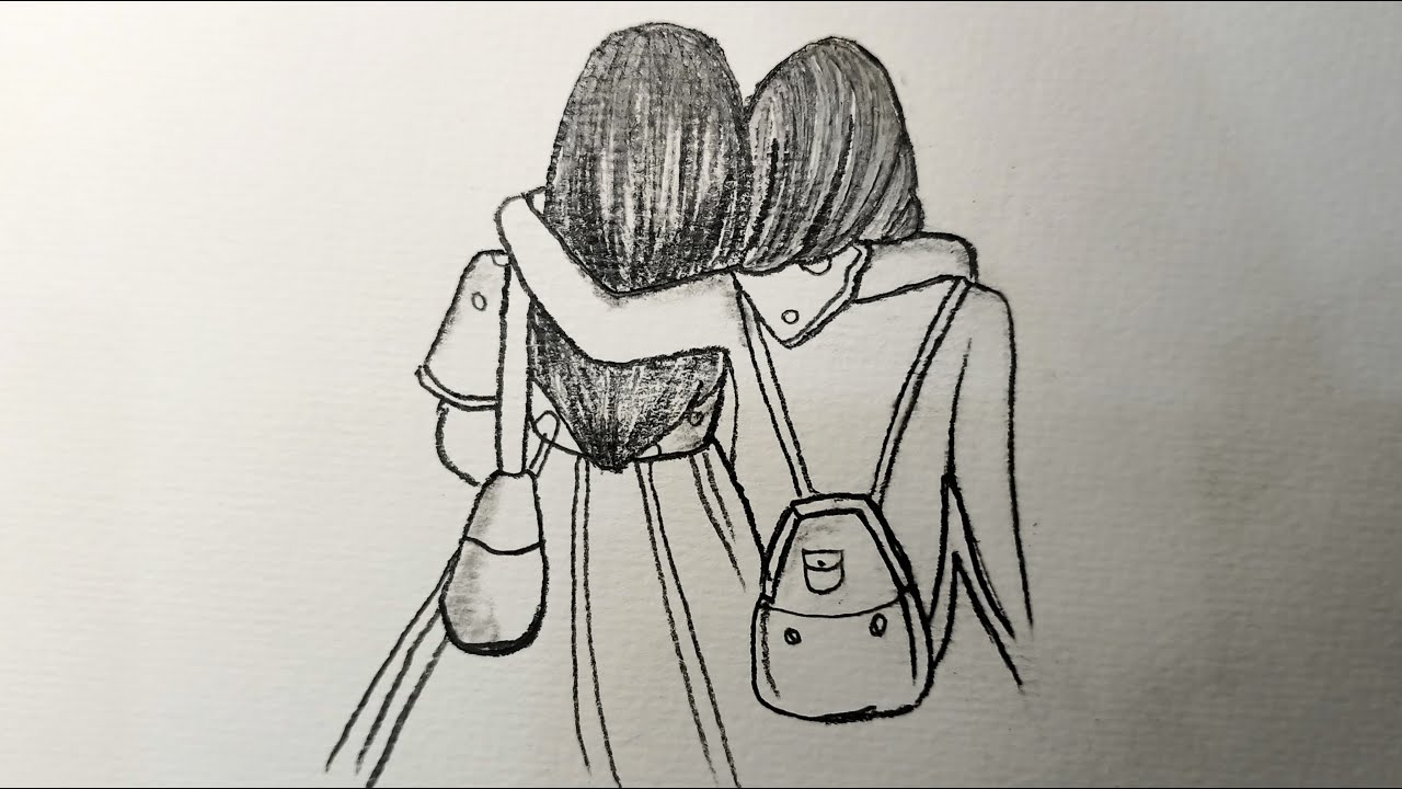 BFF Drawing Easy Step by Step | How to draw Best Friend drawing ...