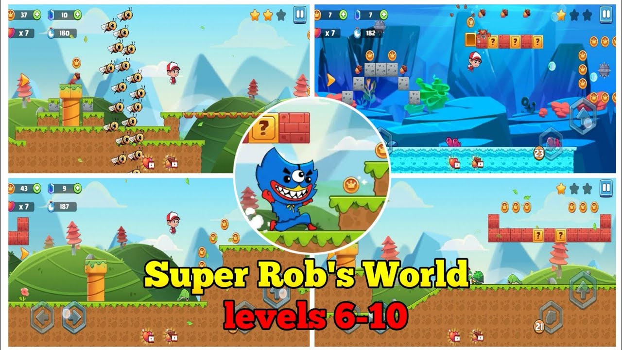 Super Rob's World - levels 6-10 run gameplay - YouTube