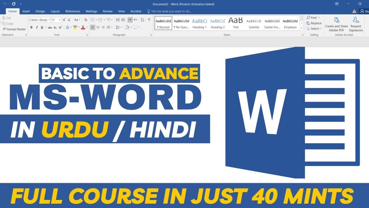 Microsoft Word in Just 40 minutes (Basic to Advance) - Complete MS-Word ...