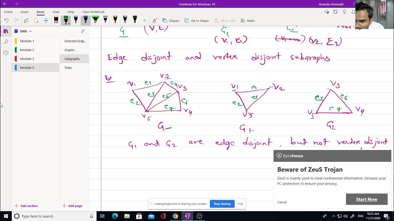 Module 5.5 Edge Disjoint and Vertex Disjoint Subgraphs - YouTube