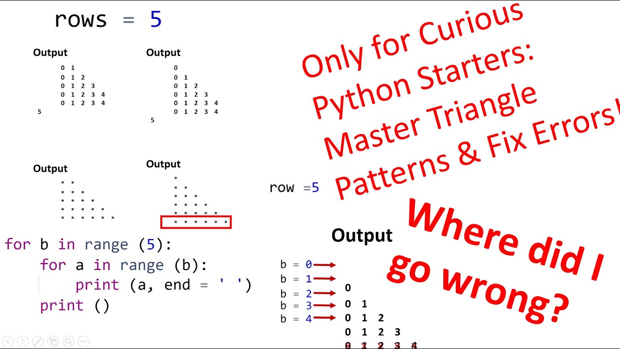 Common Mistakes in Right Triangle Pattern Printing | Python Programming ...