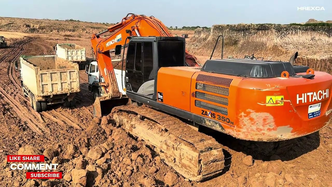 Expert Skills: HITACHI ZAXIS 350 Loading 41T Trucks in Tough Conditions ...