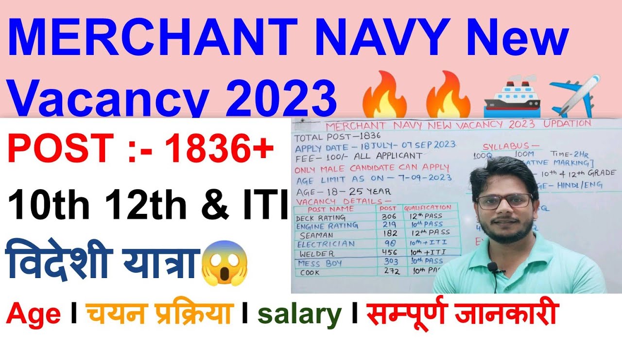 Merchant Navy 1836 New Recruitment 2023 | Marchant Navy Age, Syllabus ...