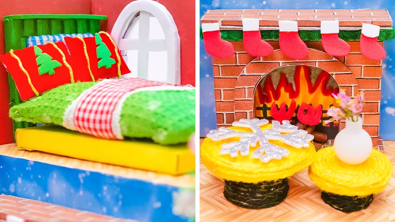 DIY Mini House for Santa 🏠🎅 ️ Winter Wonderland Cardboard Craft - YouTube