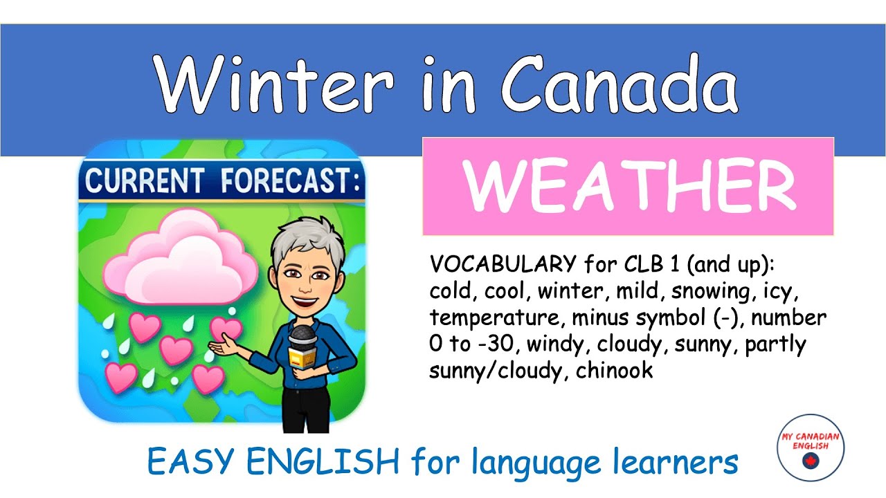 Weather words for winter - easy English for language learners - YouTube