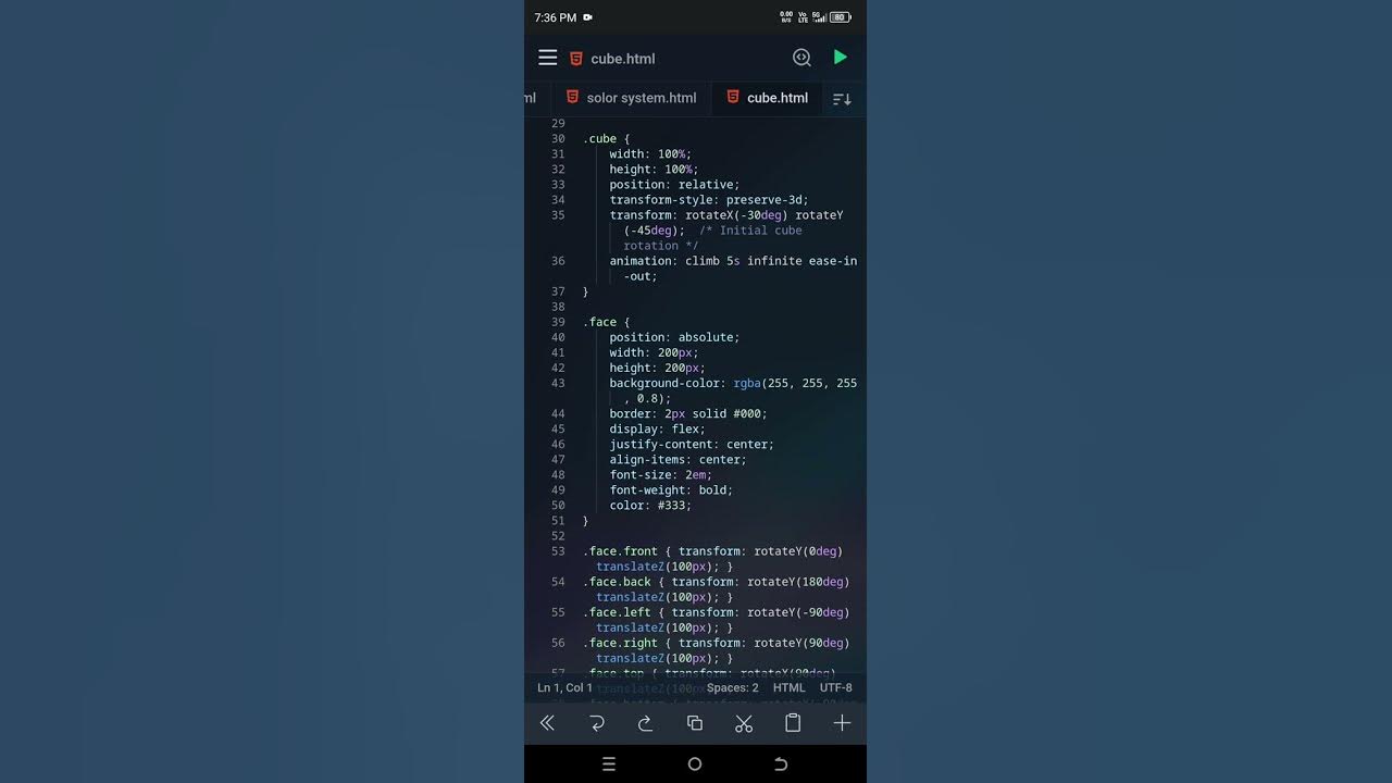 3d Rotating Cube In Html Rotating Cube With Html And Css Lavishgupta90😨😨 Youtube