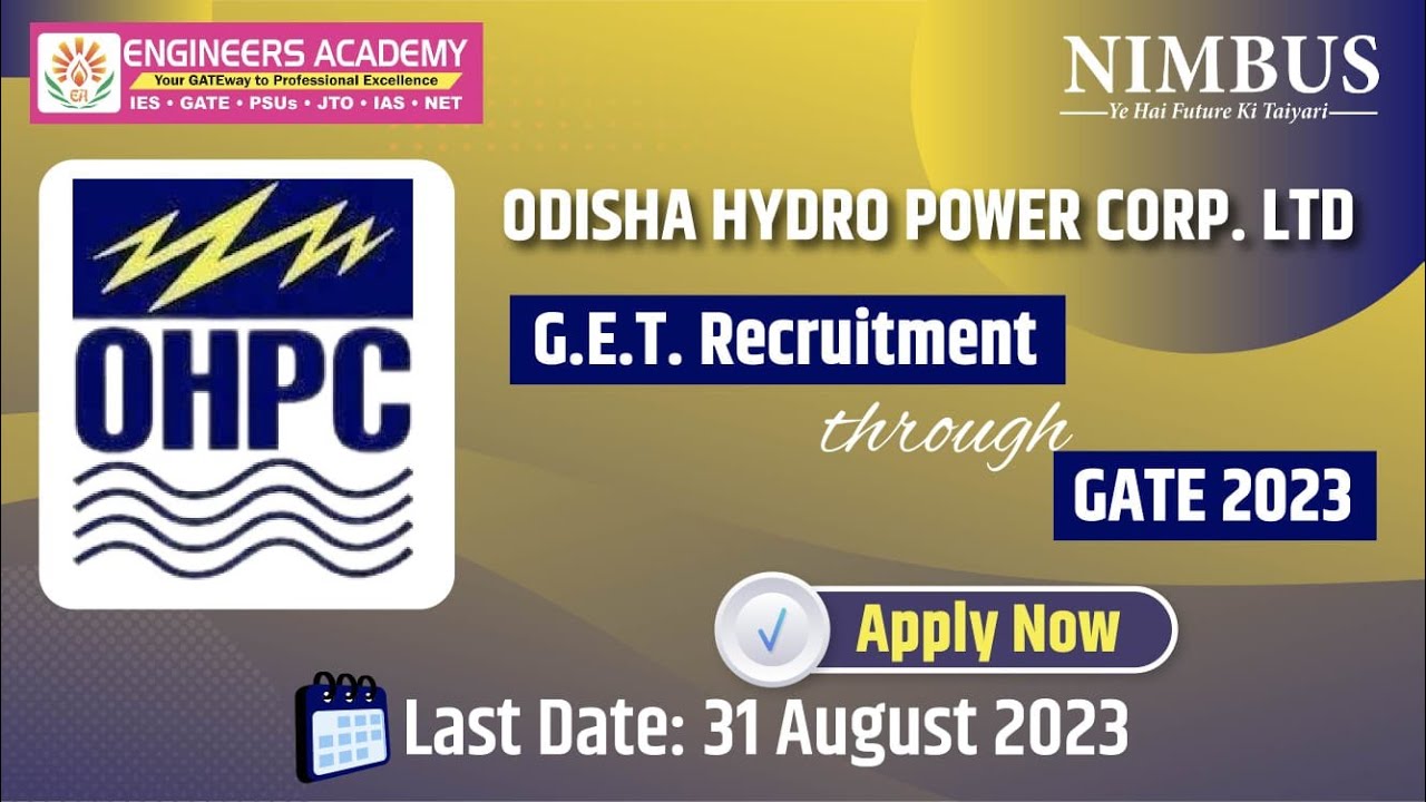 OHPC Recruitment 2023 | Graduate Engineer Trainee Recruitment 2023 ...